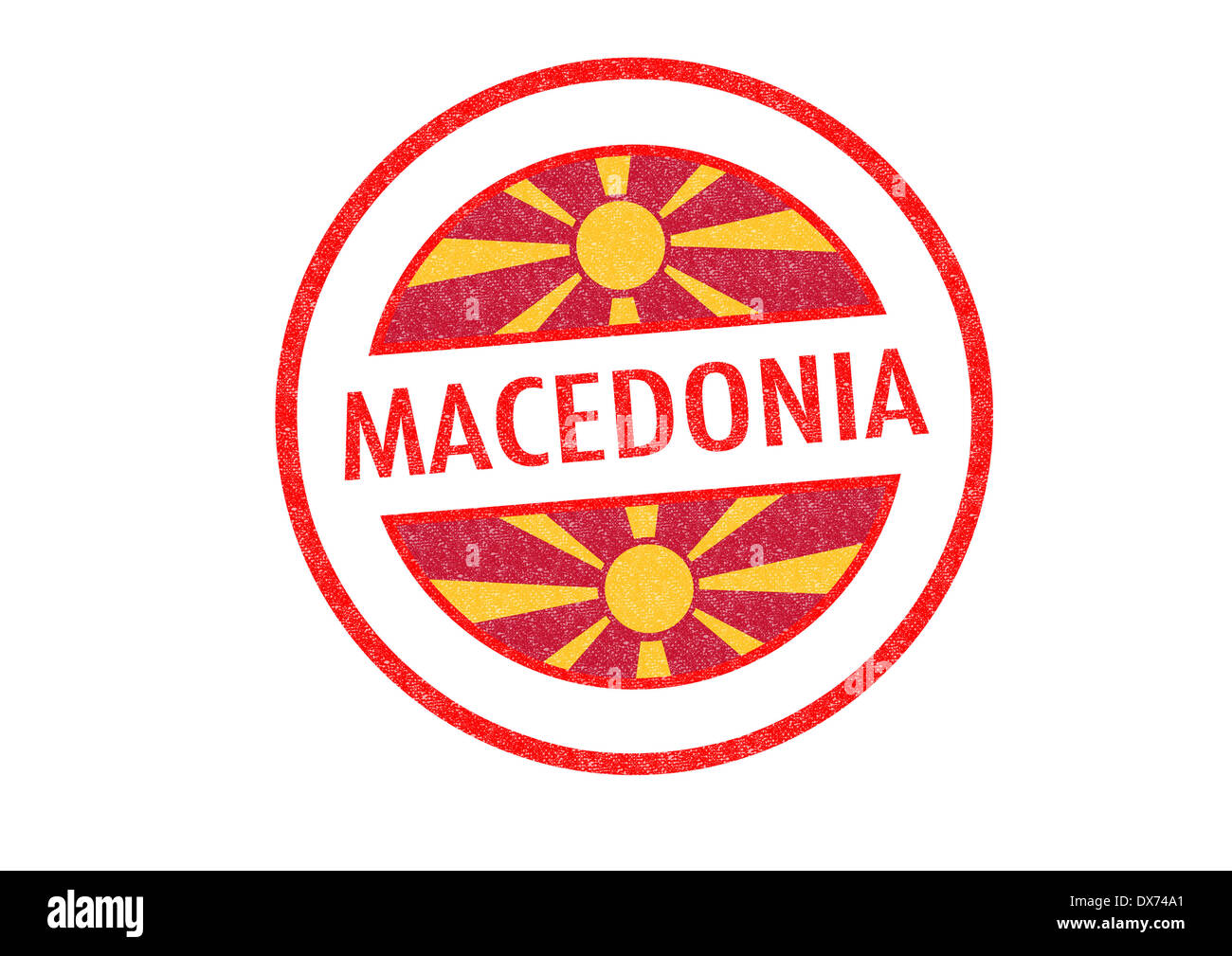 Passport-style MACEDONIA rubber stamp over a white background Stock ...