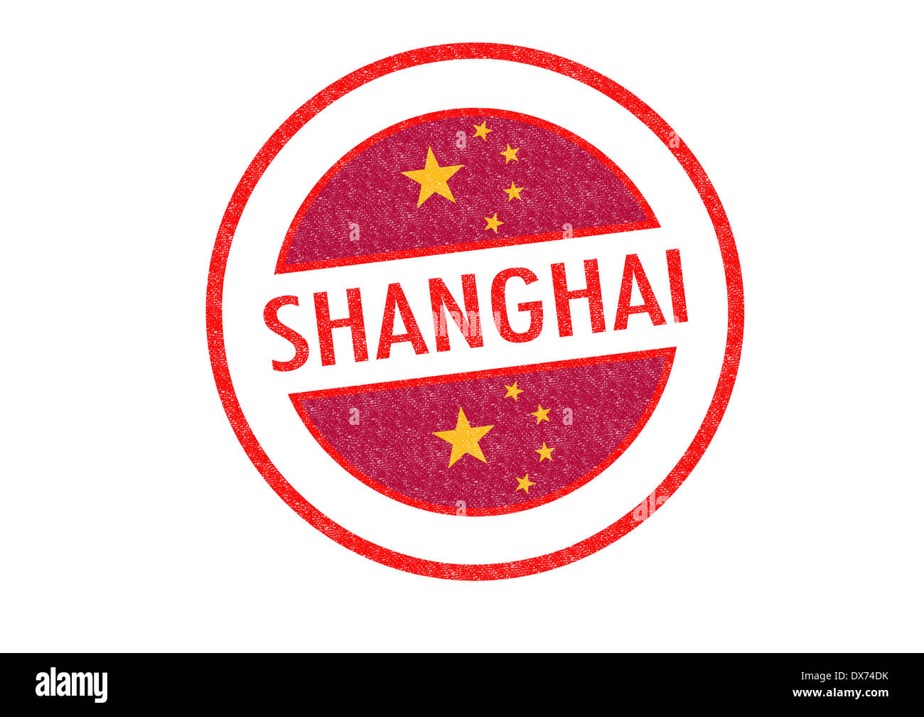 Passport-style SHANGHAI (China) rubber stamp over a white background ...