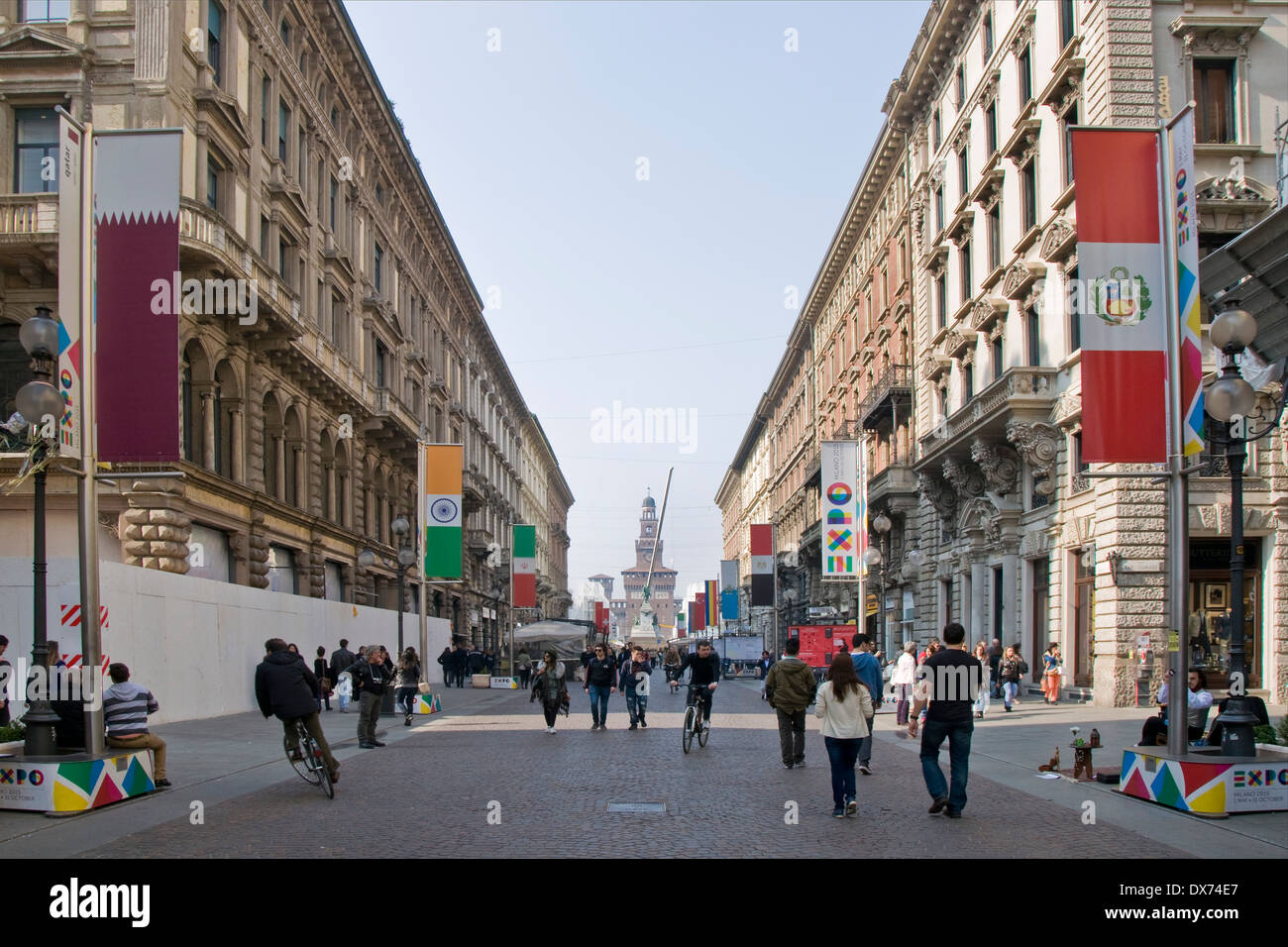 Italy, Milan, Via Dante Stock Photo - Alamy