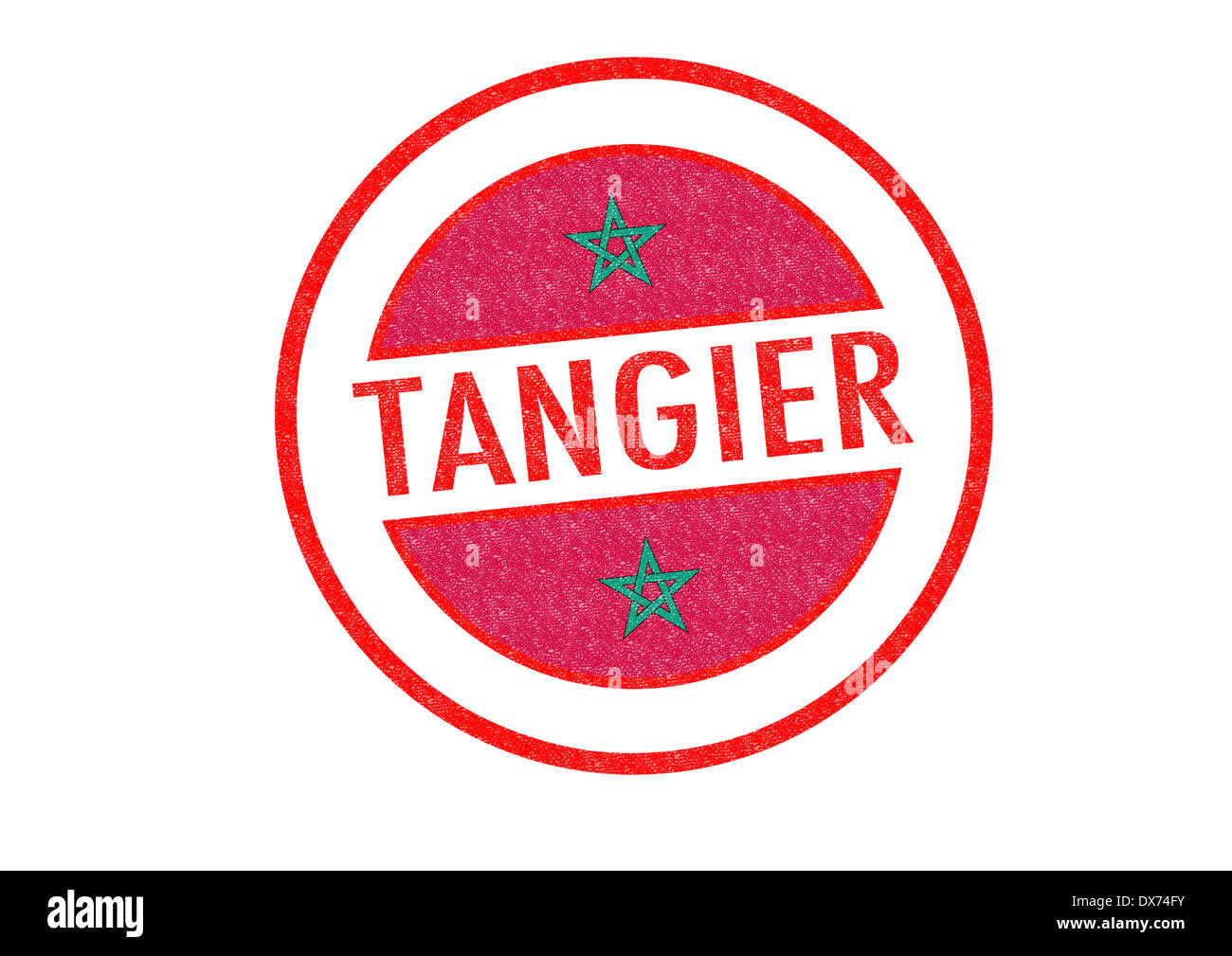 Passport-style TANGIER (Morocco) rubber stamp over a white background ...