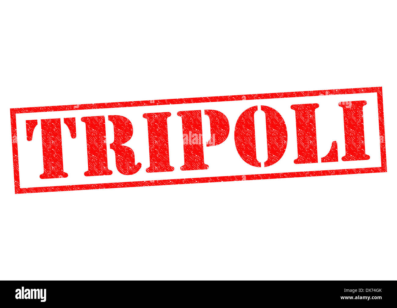 TRIPOLI (capital of Libya) Rubber stamp over a white background Stock ...