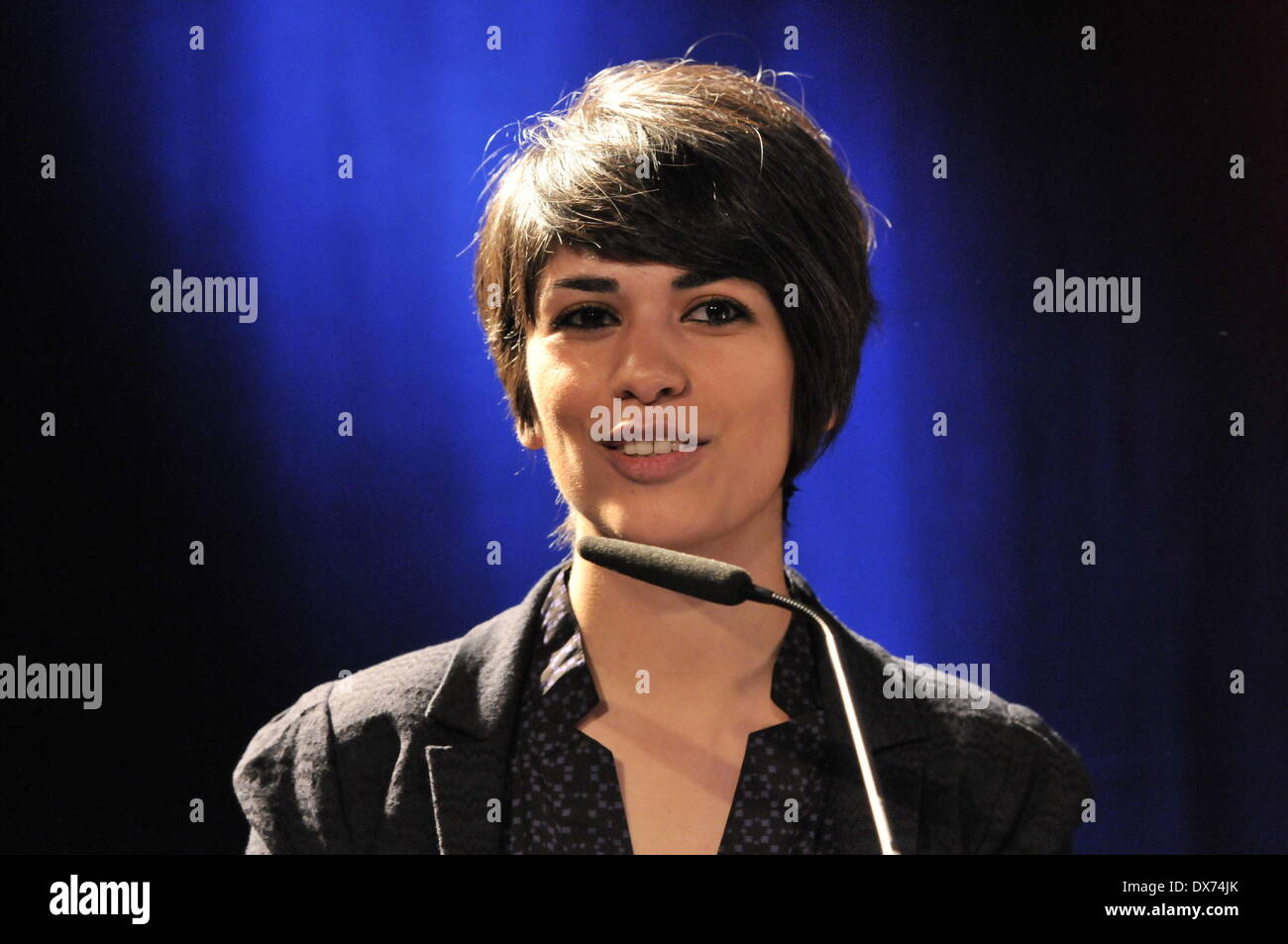 Cologne, Germany. 16th Mar, 2014. Iranian-Persian author Sahar Delijani reads at the ...