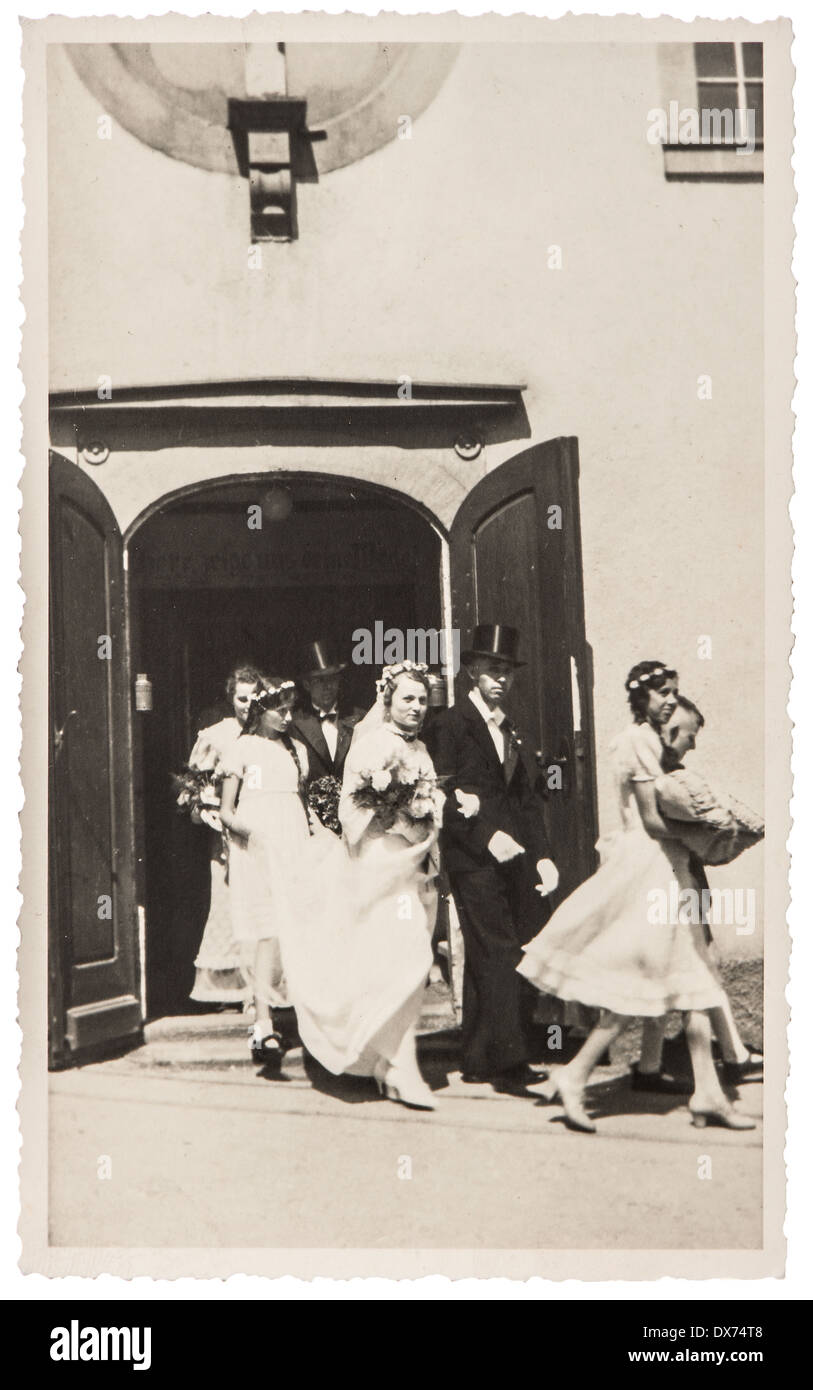 BERLIN, GERMANY - CIRCA 1930: original antique wedding photo. portrait ...