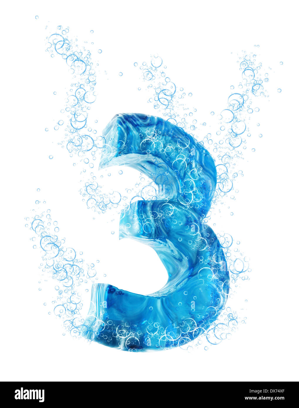 Liquid 3D Number Stock Photo - Alamy