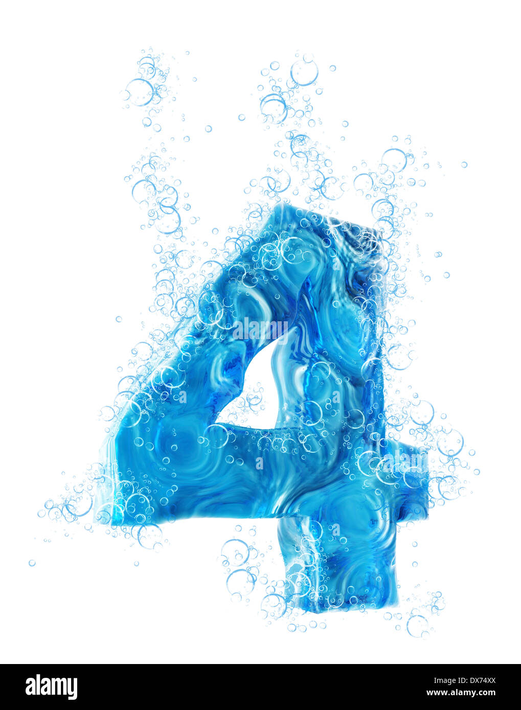 Liquid 3D Number Stock Photo - Alamy