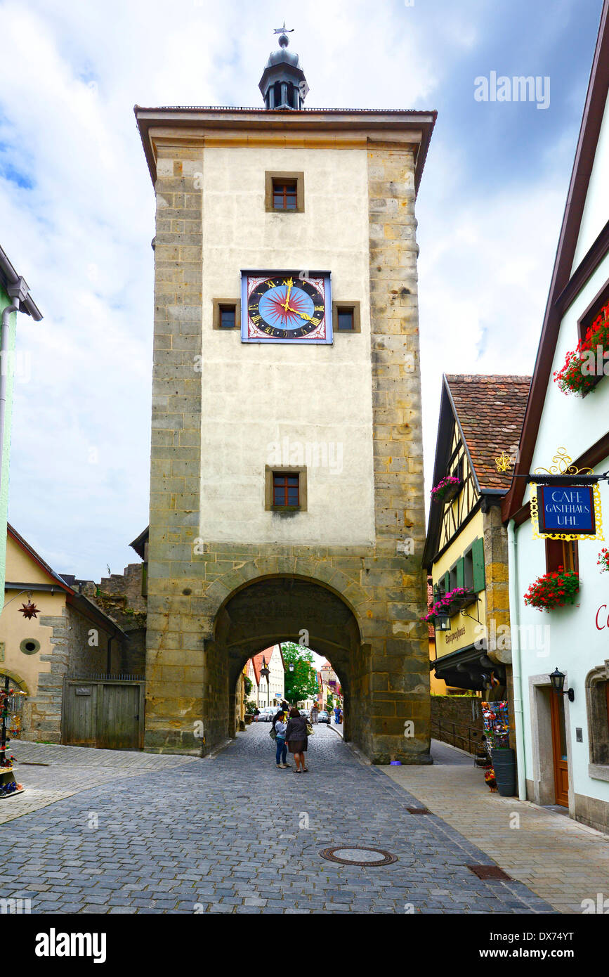 Clock tower street arch rothenburg hi-res stock photography and images ...