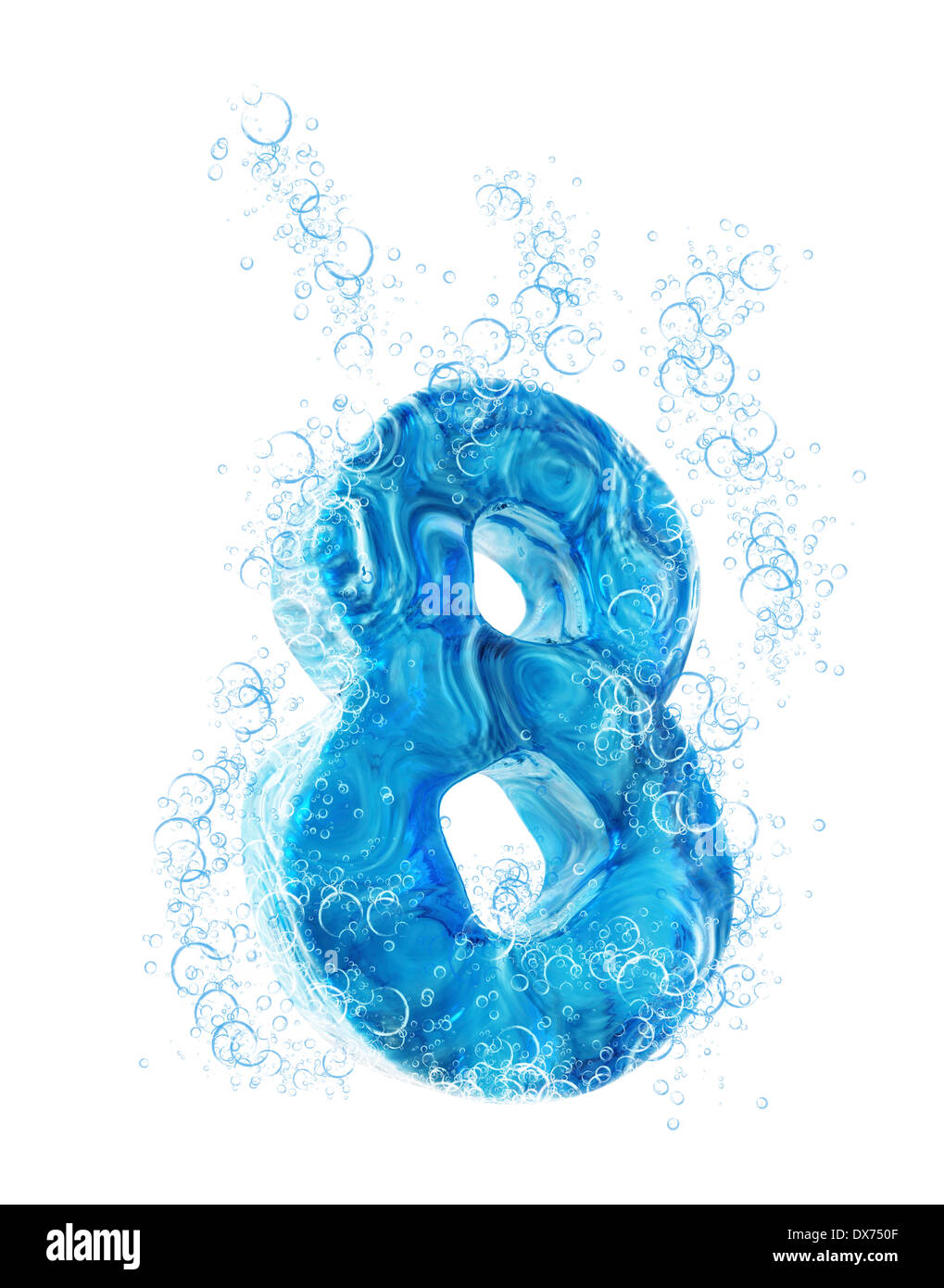 Liquid 3D Number Stock Photo - Alamy