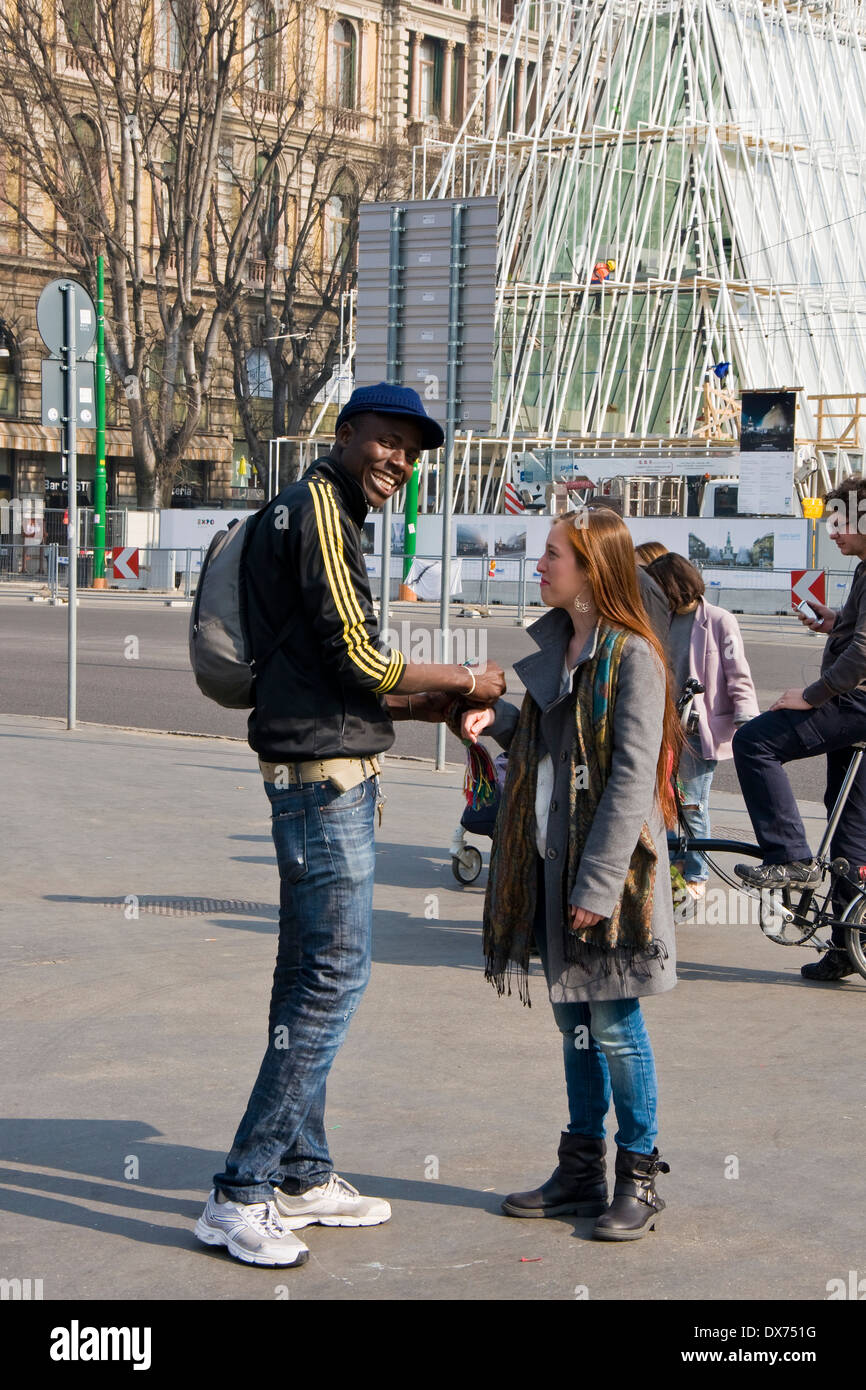 Italy, Milan, African immigrant Stock Photo - Alamy
