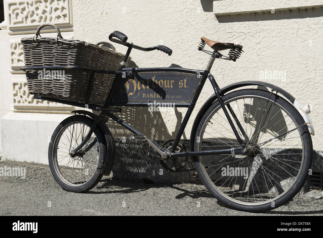 An old delivery bicycle in Harbour Street in the historic district ...