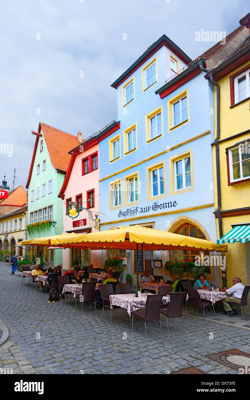 Outdoor Cafe Shopping Rothenburg Germany DE Franconia Bavaria Stock ...