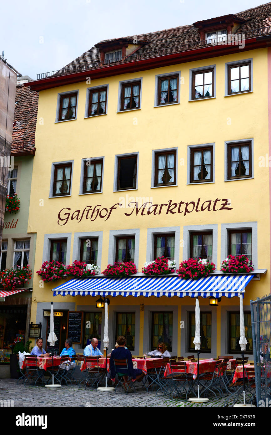 Outdoor Cafe Shopping Rothenburg Germany DE Franconia Bavaria Stock ...