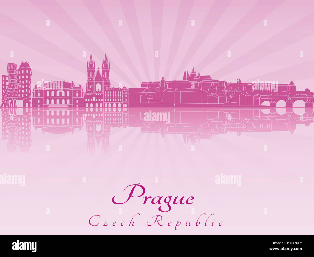 Prague skyline in purple radiant Stock Photo - Alamy