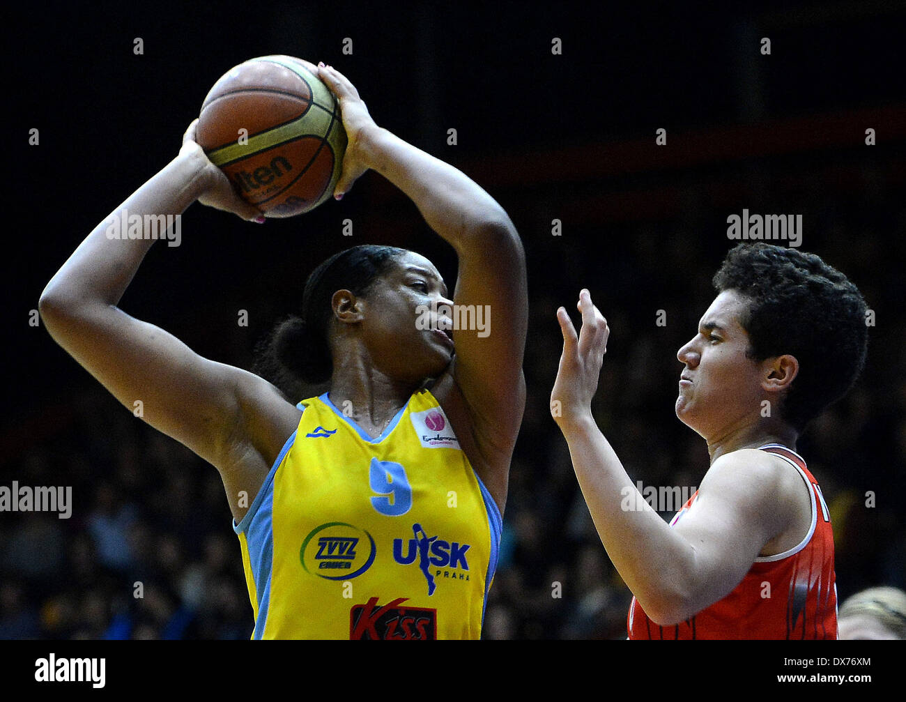 Laura Nicholls (right) of Rivas and Kia Vaughn of USK are seen in their ...