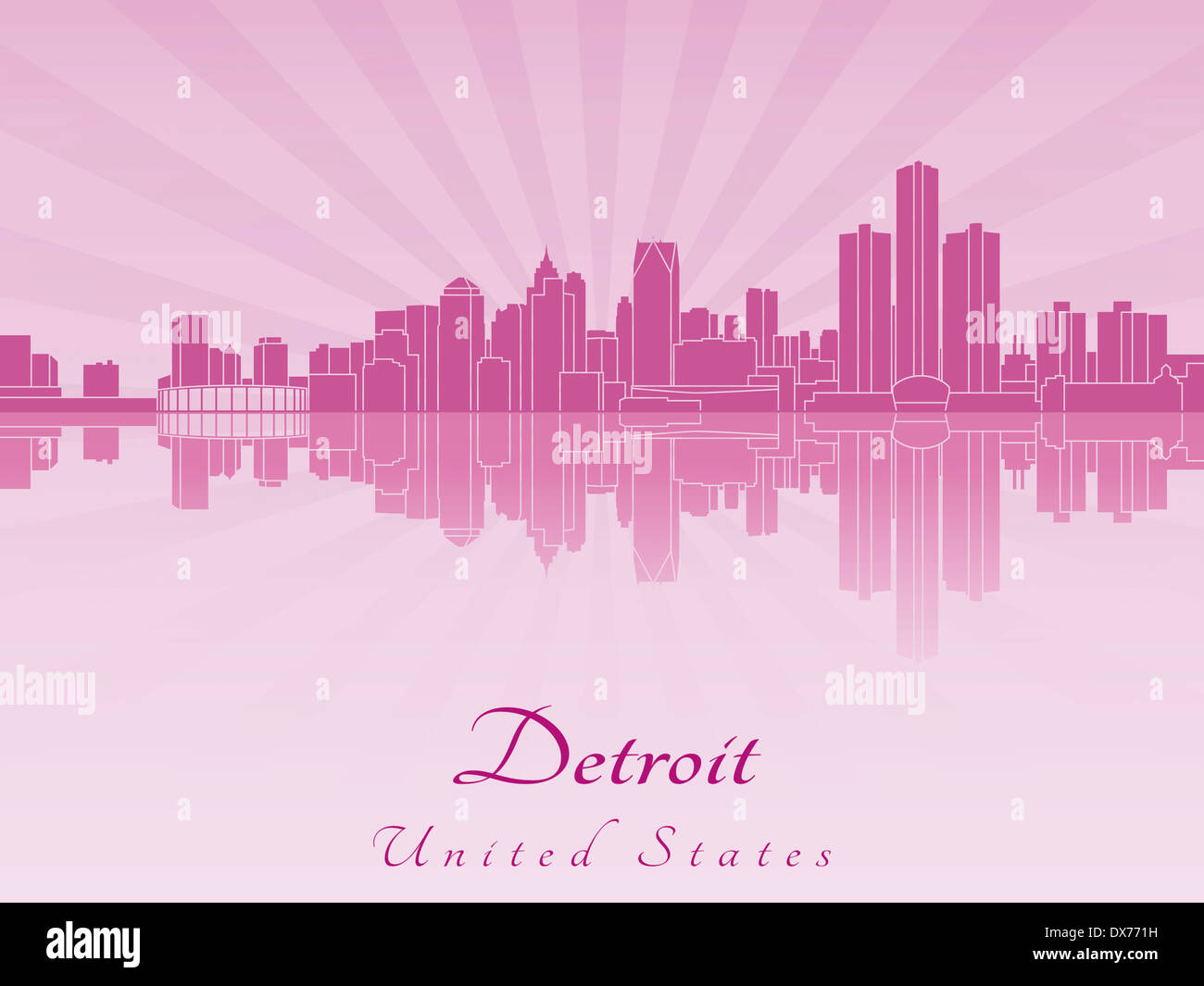 Detroit michigan city skyline silhouette hi-res stock photography and ...