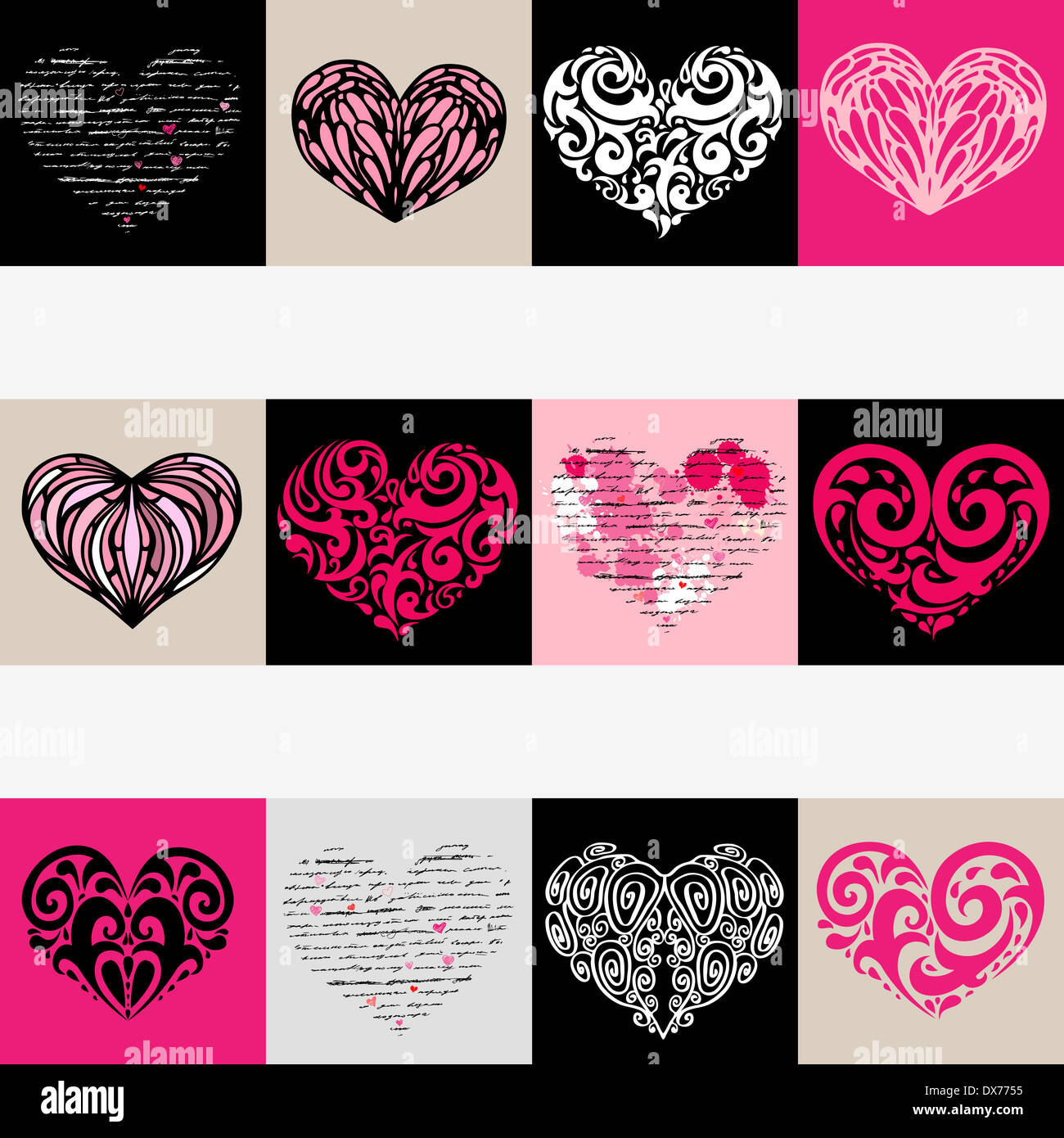 Heart illustration set. Love. Vector background Stock Photo - Alamy Heart illustration set. Love. Vector background Stock Photo - Alamy
