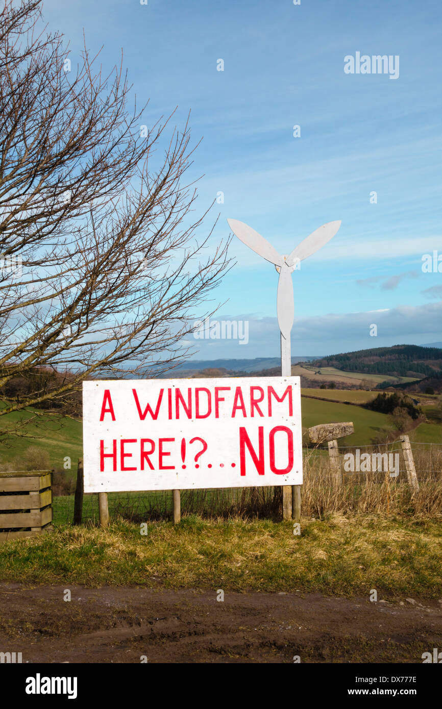A sign on the site of a proposed wind farm at Reeves Hill (Stonewall ...