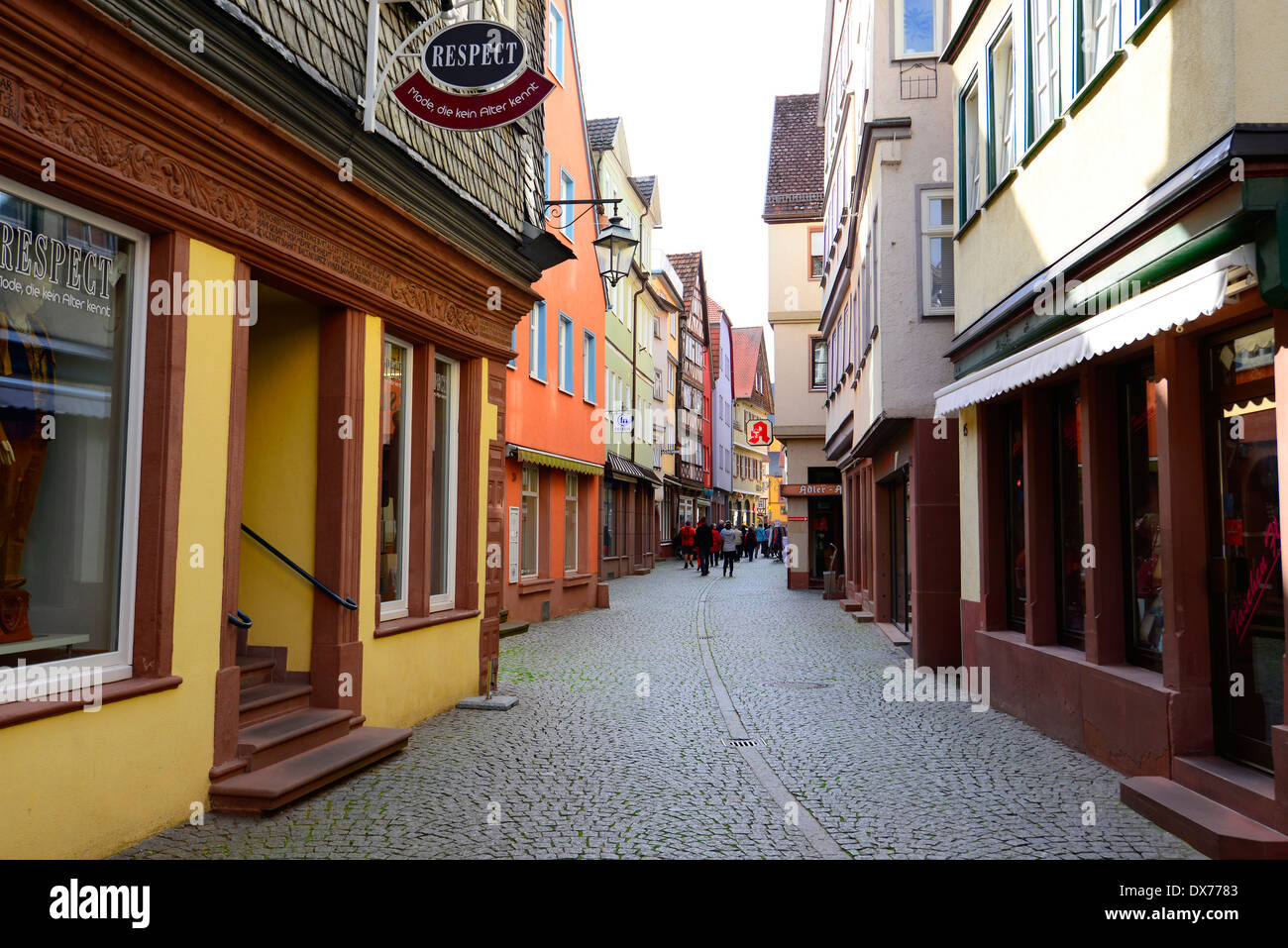 Street and Shops Wertheim Germany DE Europe Stock Photo - Alamy