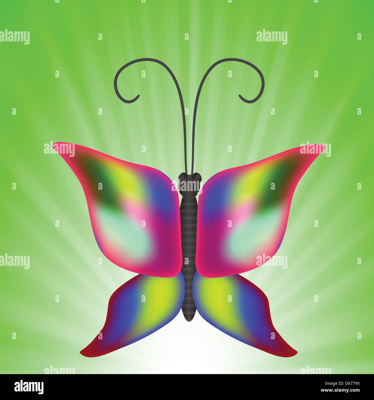 colorful illustration with butterfly for your design Stock Photo - Alamy
