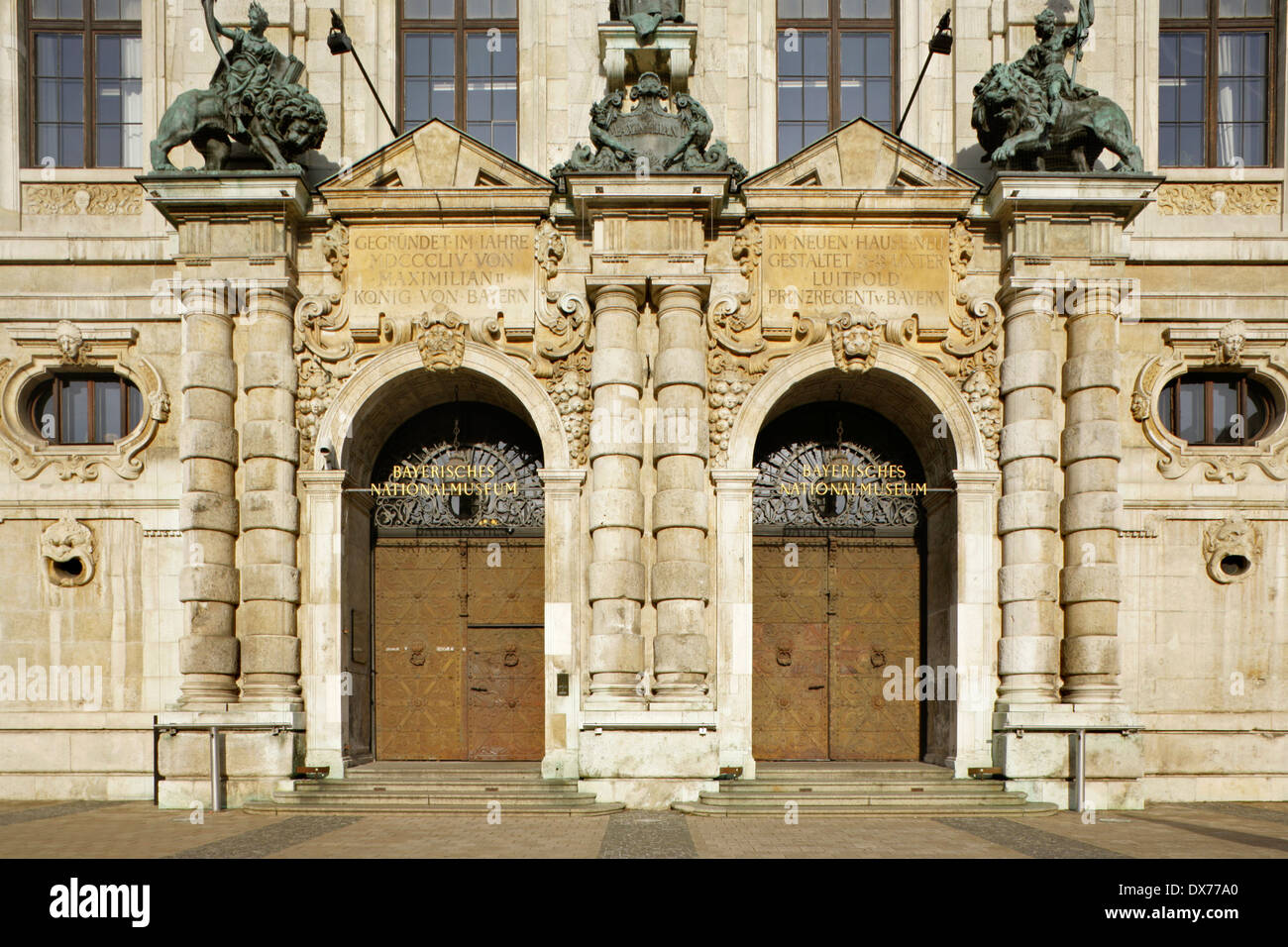 Entrance to the Bayerisches Nationalmuseum or Bavarian National Museum, Munich, Germany Stock ...
