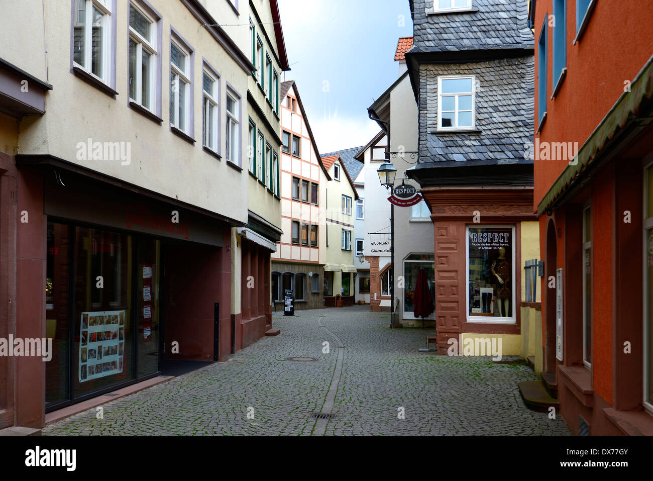 Street and Shops Wertheim Germany DE Europe Stock Photo - Alamy