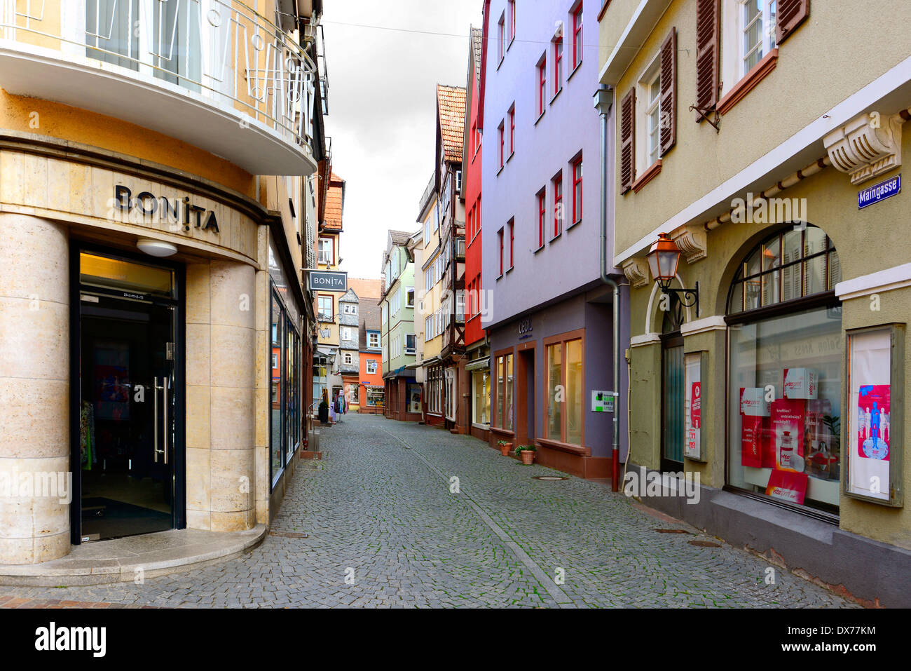 Street and Shops Wertheim Germany DE Europe Stock Photo - Alamy
