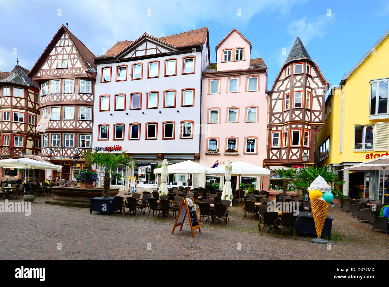 Town Square Area Wertheim Germany DE Europe Stock Photo - Alamy