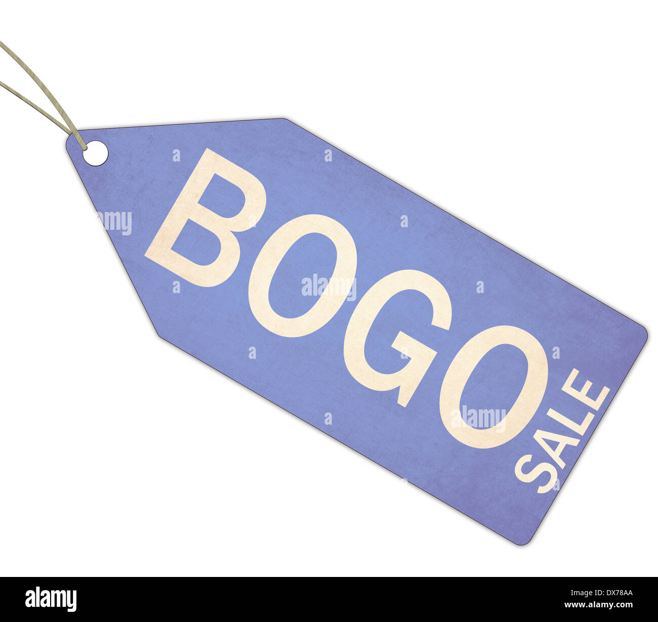 A blue, and white textured BOGO Sale Blue Tag and String making a great ...