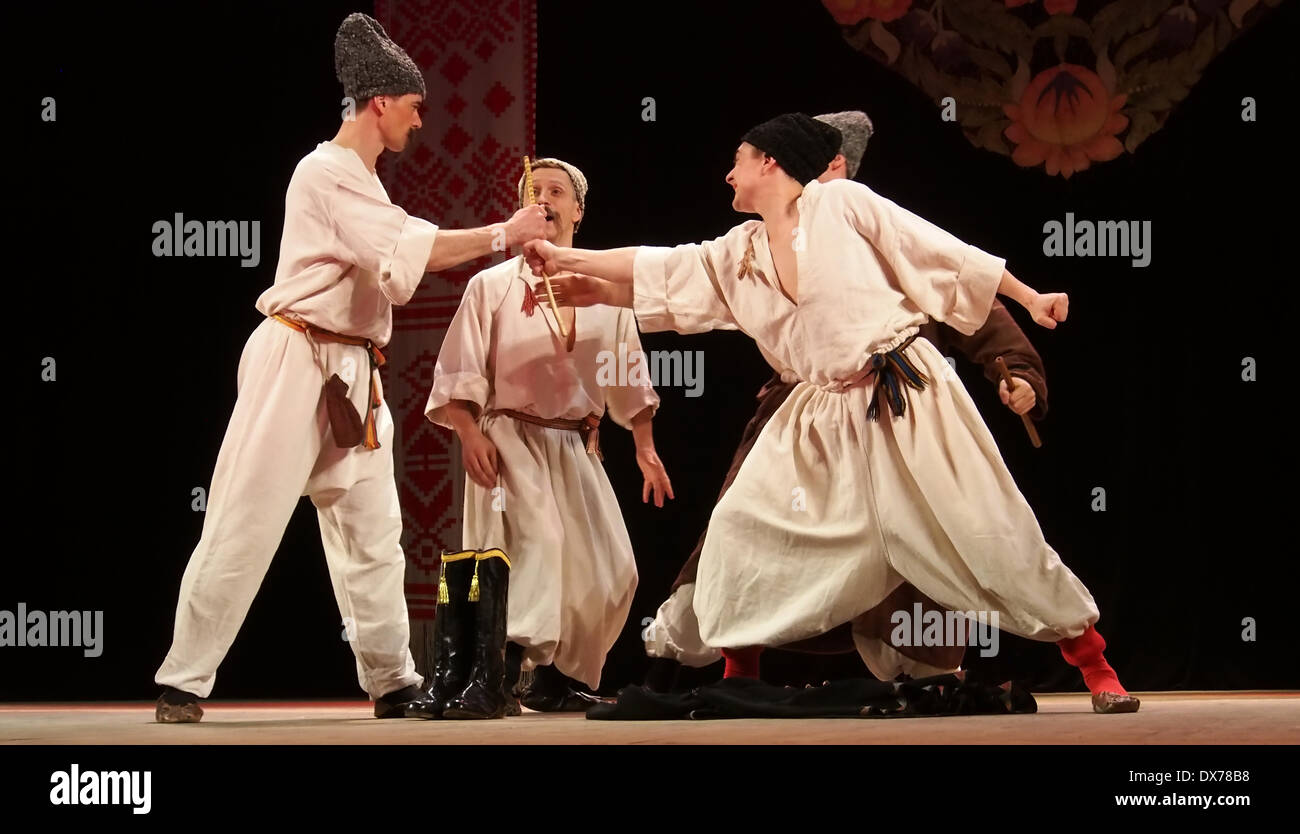 Lugansk, Ukraine. 18th January 2014. Dancers of Ensemble of Virsky are ...