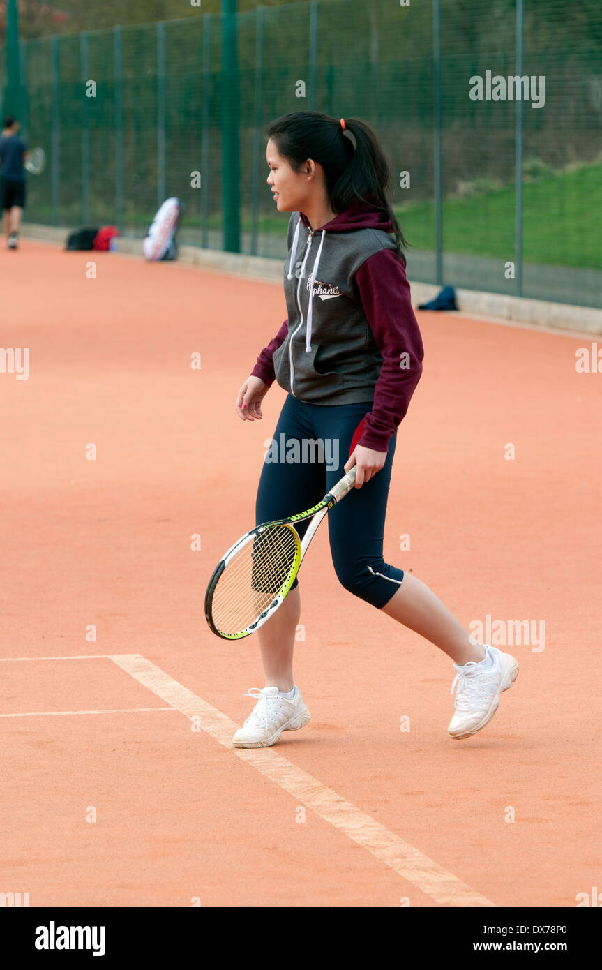A student practising tennis, Warwick University, UK Stock Photo - Alamy