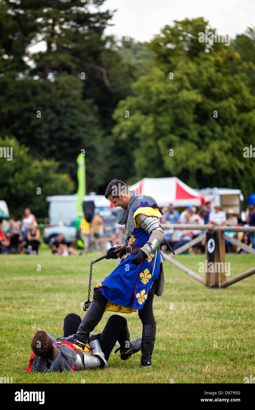 Knights putting on a spectacular display by creating a fight scene with ...