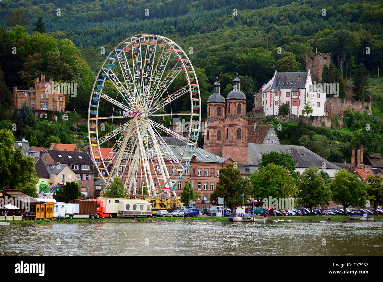 Ferris Wheel Miltenberg Germany Main River DE Europe Stock Photo - Alamy