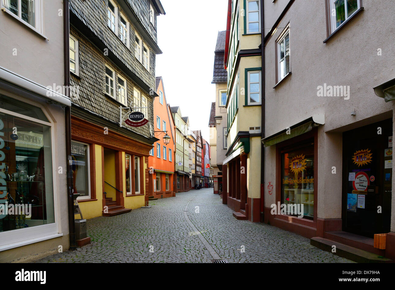 Street and Shops Wertheim Germany DE Europe Stock Photo - Alamy