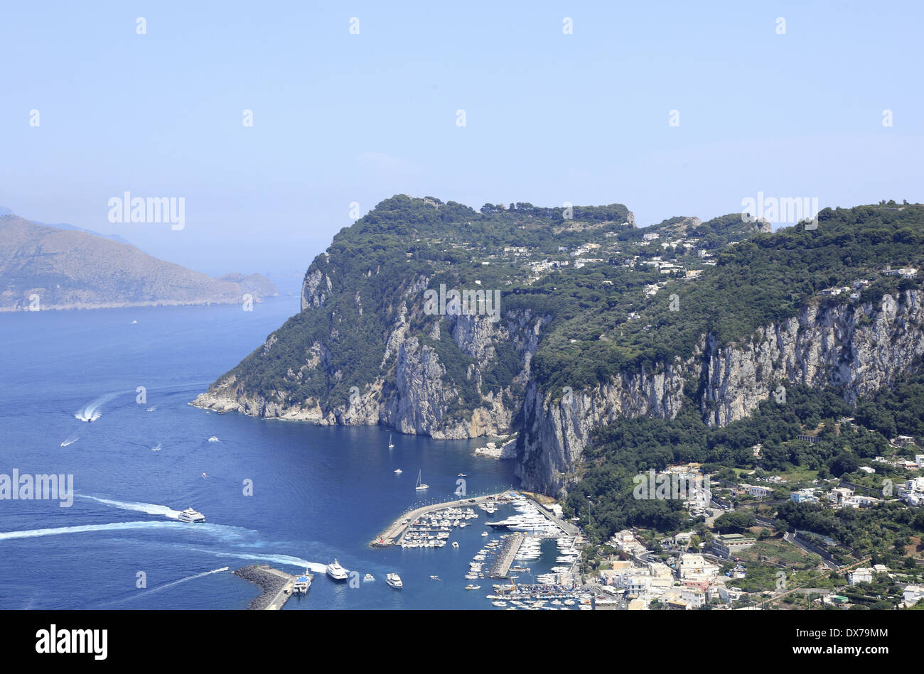Italy. Capri. View of Harbour from Capri Town Stock Photo - Alamy