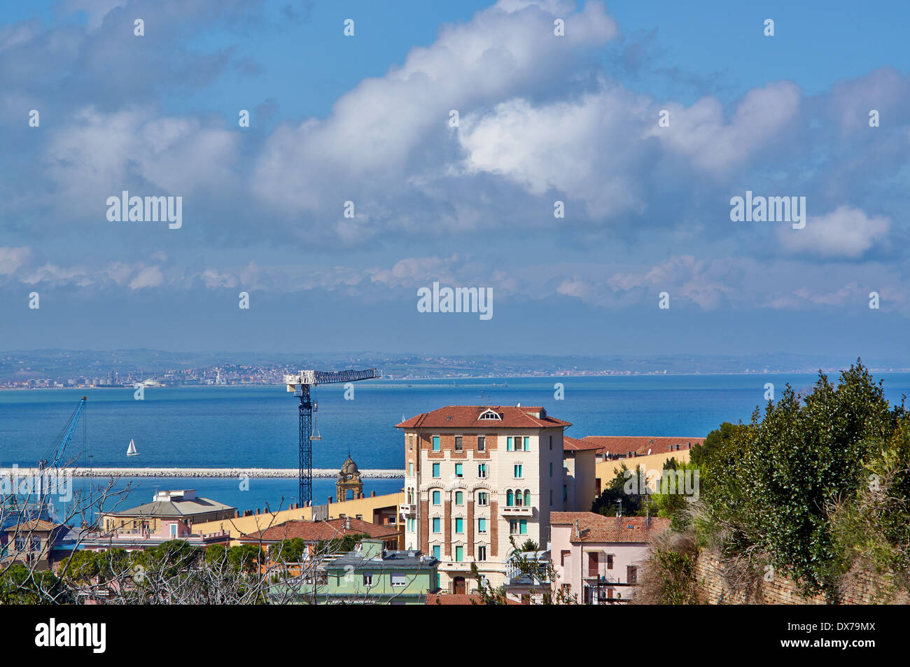 Great view from the top over the sea and the city of Ancona, Italy ...