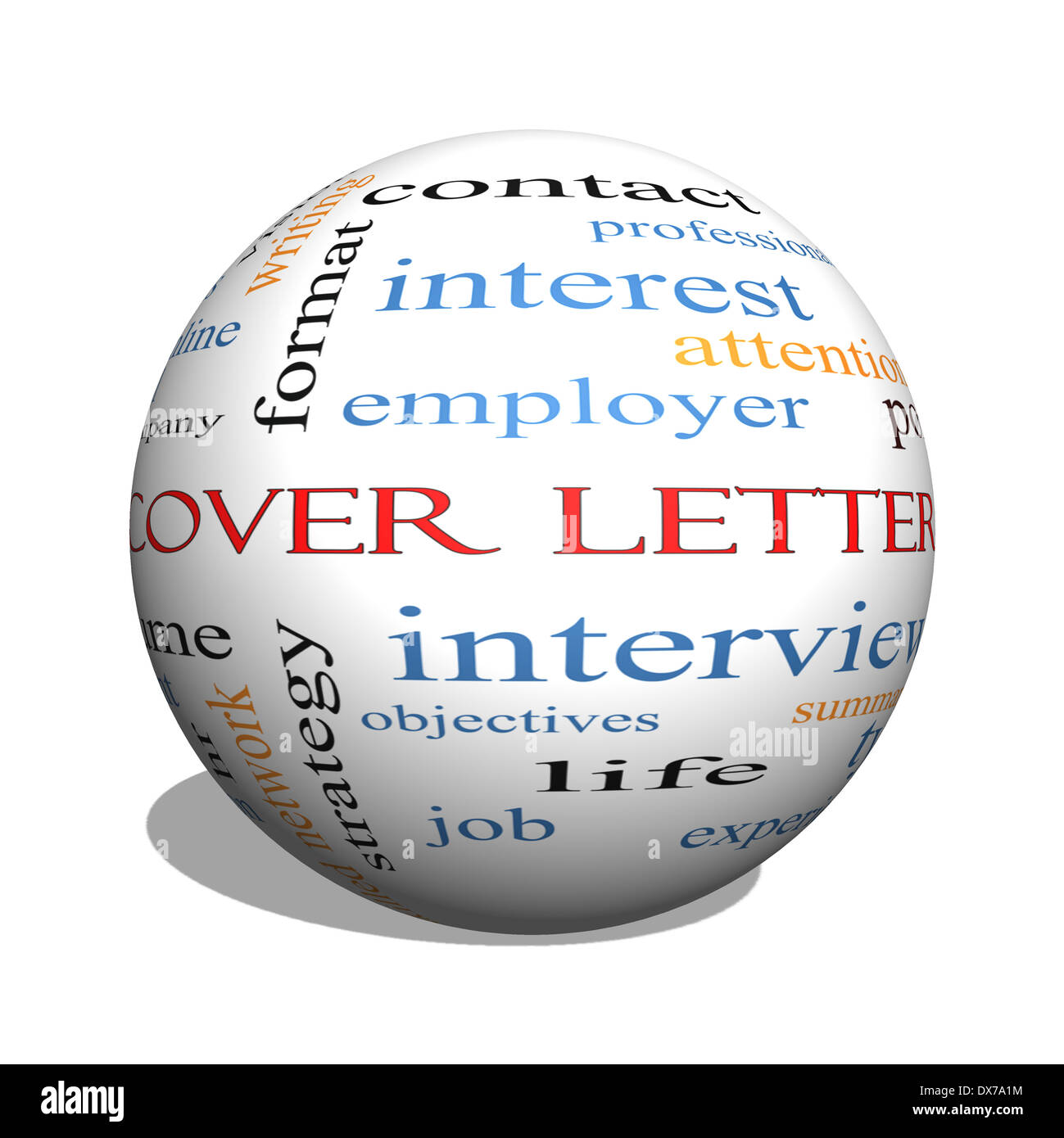 Cover Letter 3D sphere Word Cloud Concept with great terms such as ...