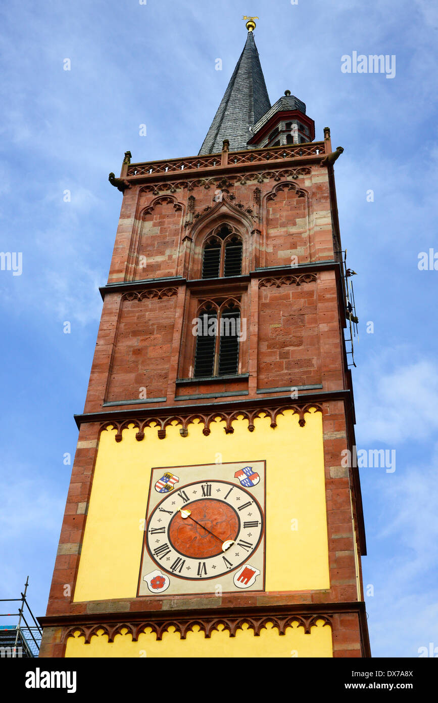 Church Steeple Clock, Wertheim Germany DE Europe Stock Photo - Alamy