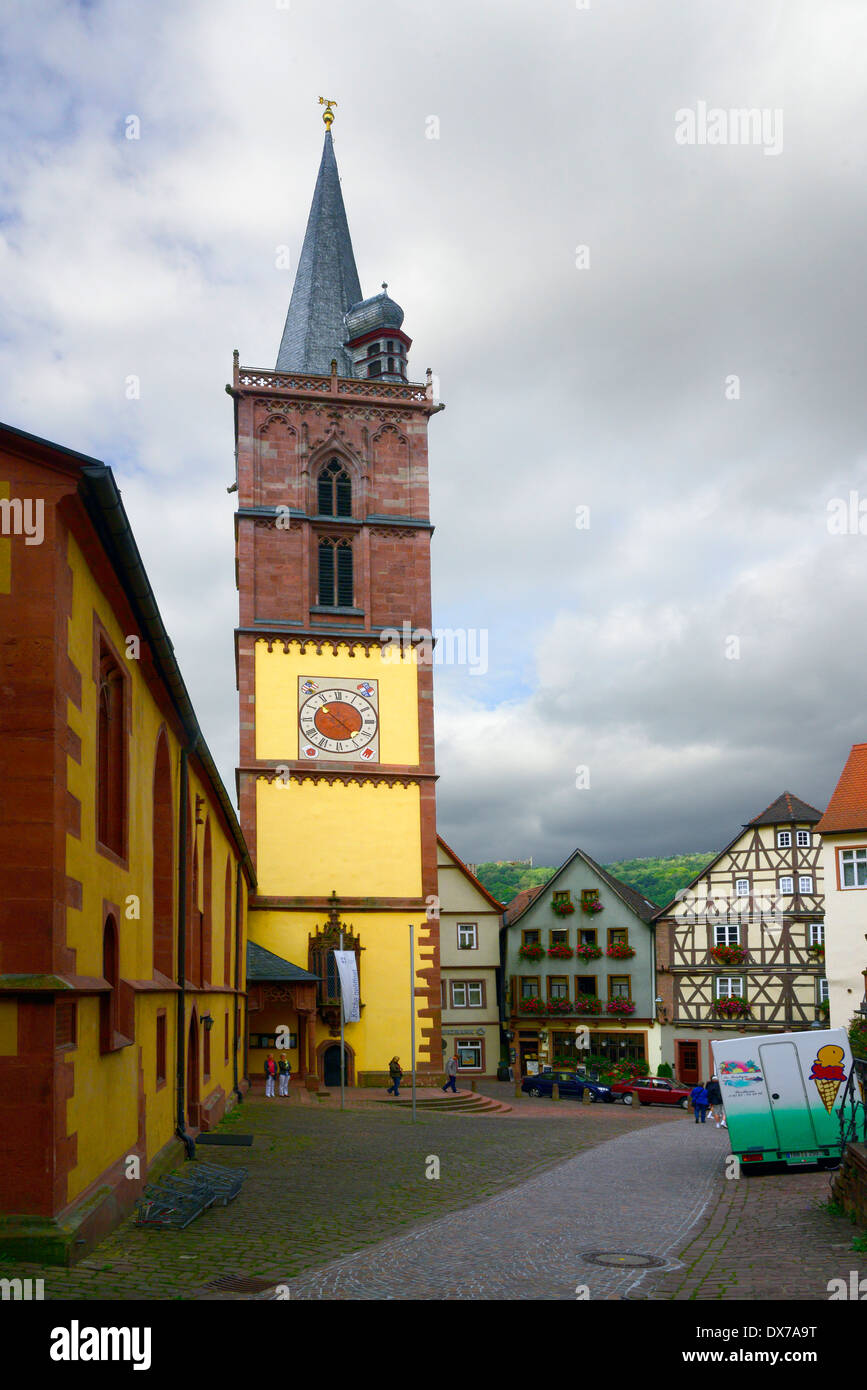Church Steeple Clock, Wertheim Germany DE Europe Stock Photo - Alamy