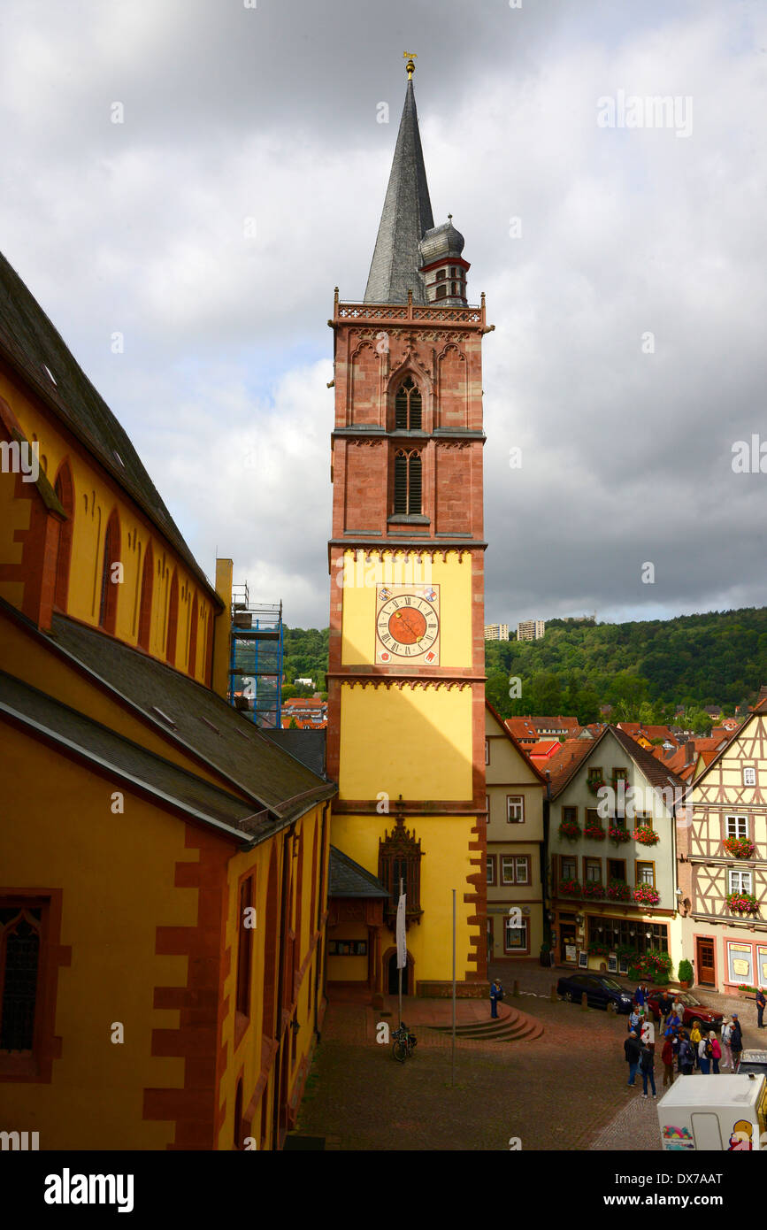 Church Steeple Clock, Wertheim Germany DE Europe Stock Photo - Alamy