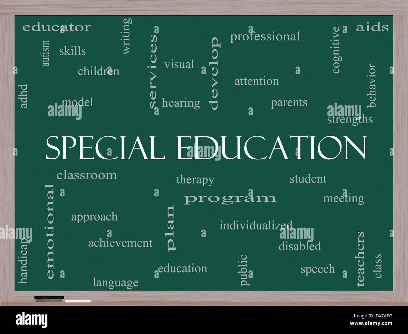 Special Education Word Cloud Concept on a Blackboard with great terms ...