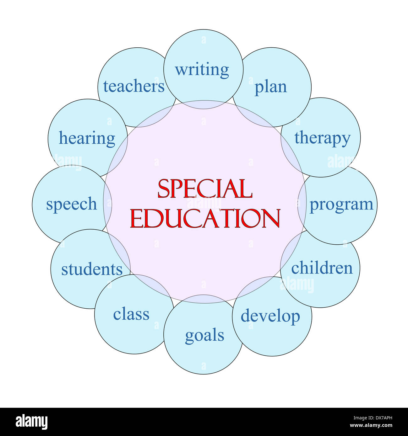 Special Education concept circular diagram in pink and blue with great ...