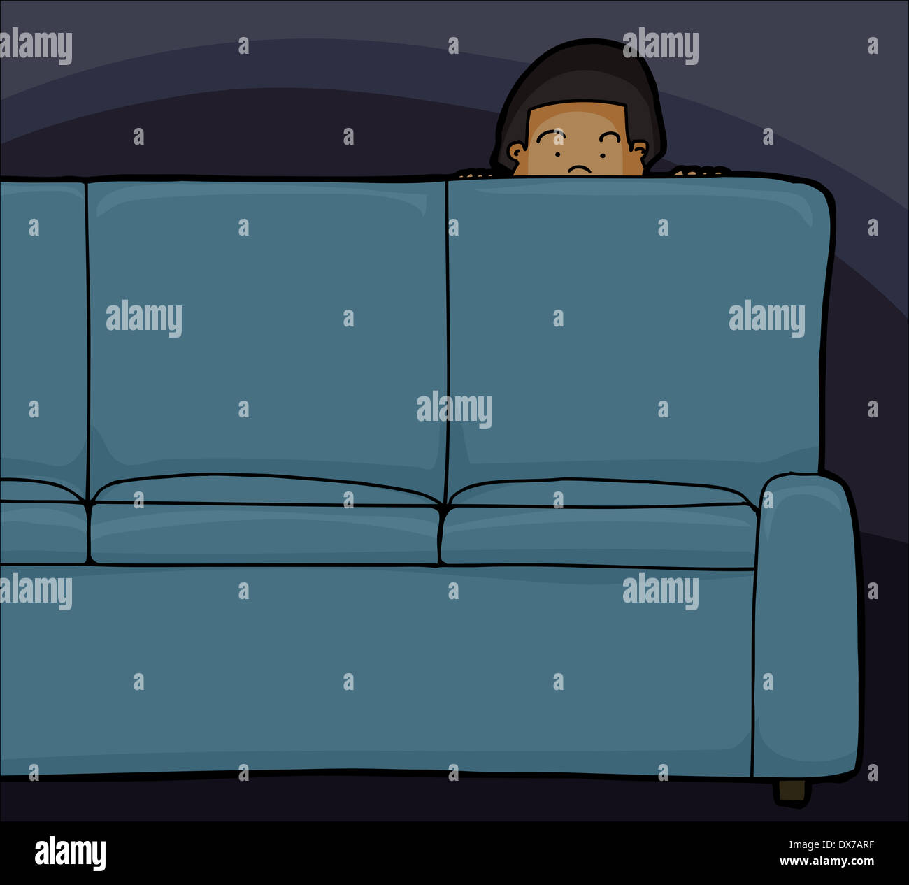 Cartoon girl scared hiding hi-res stock photography and images - Alamy