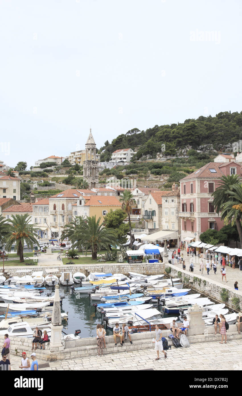 Croatia. Hvar (Island). Port Stock Photo - Alamy