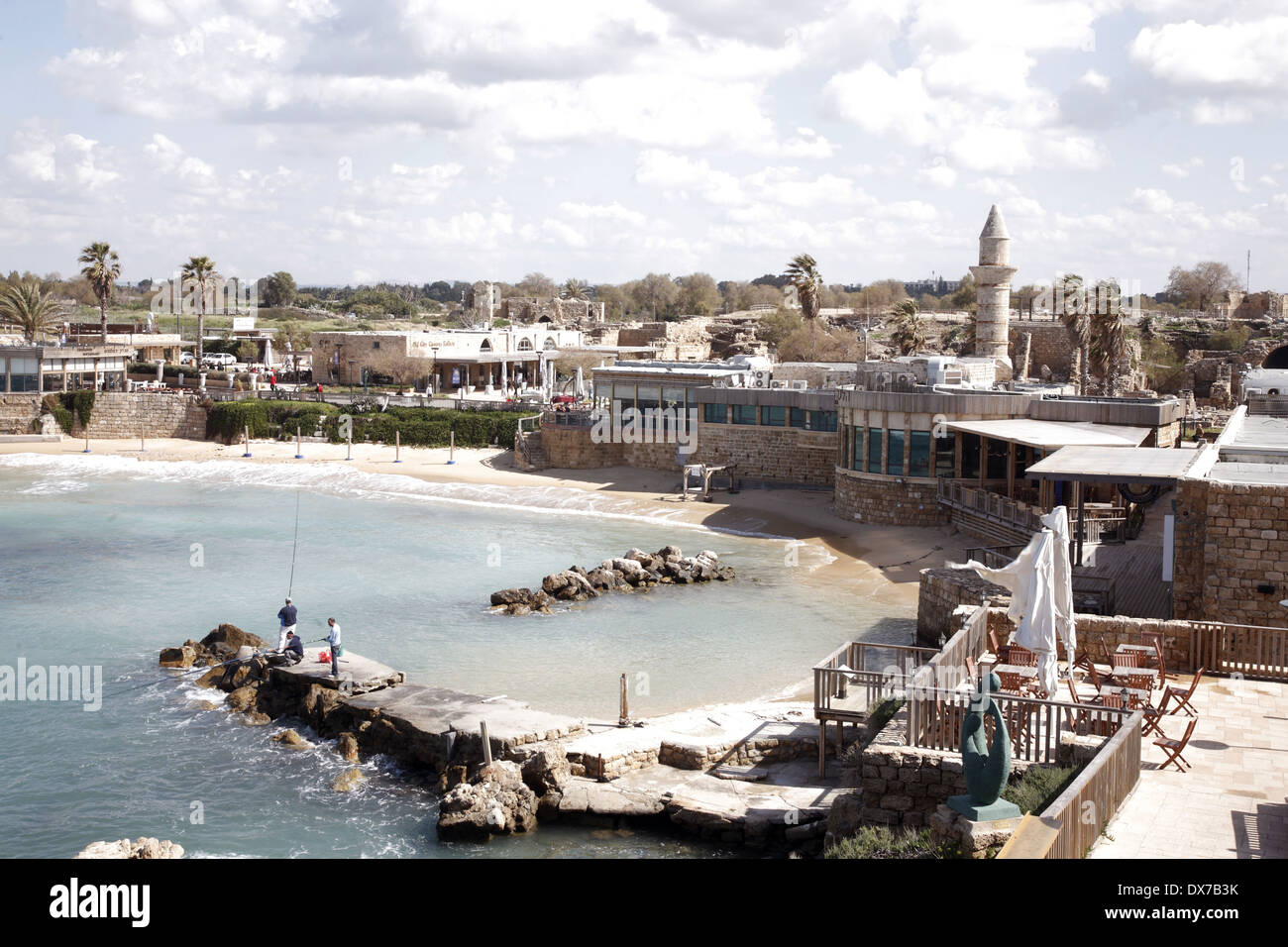 Israel. Caesarea. Roman Port Stock Photo - Alamy