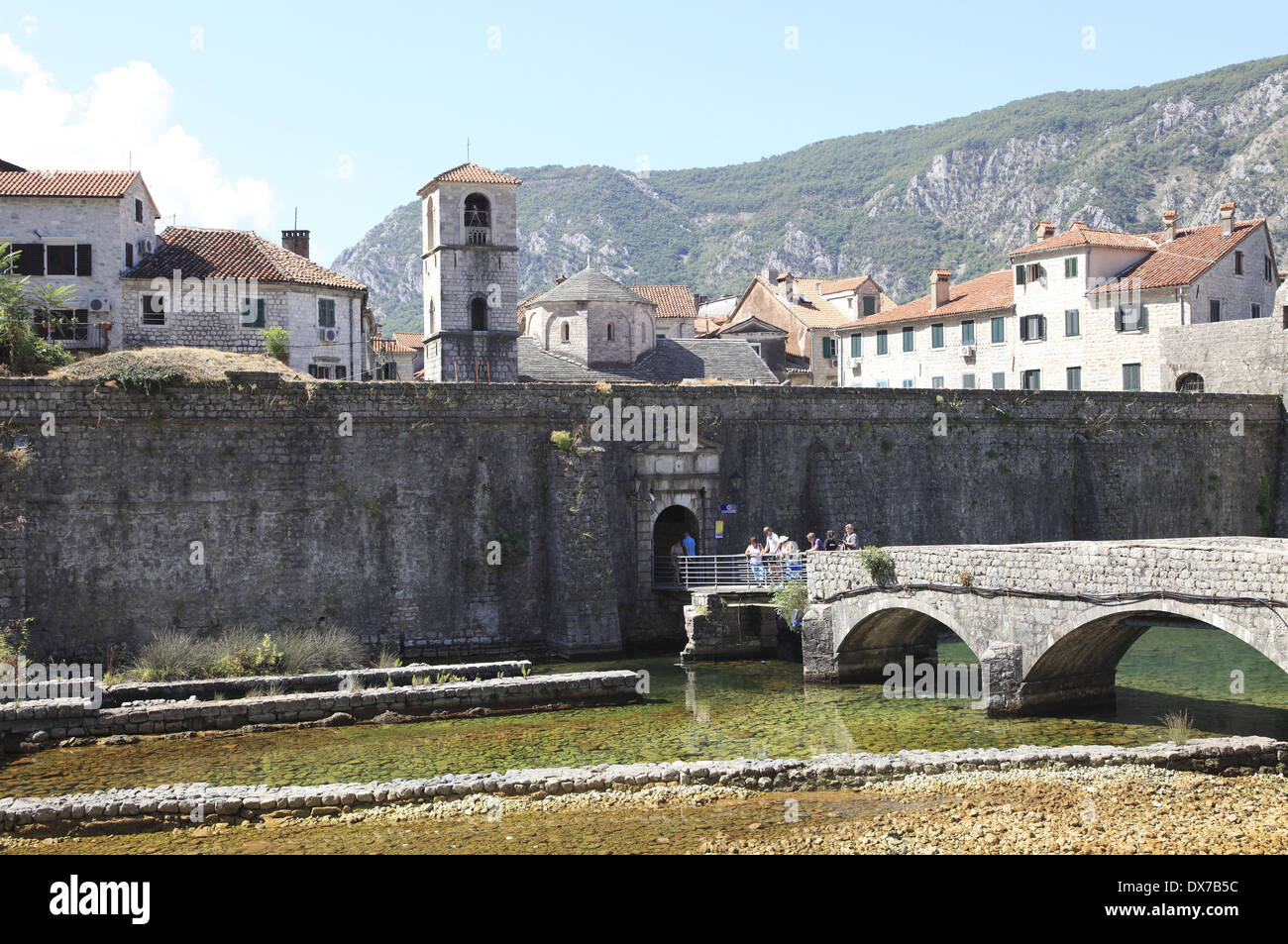 Montenegro. Kotor Fjord. Kotor. Bridge over Skurda River to North Gate ...