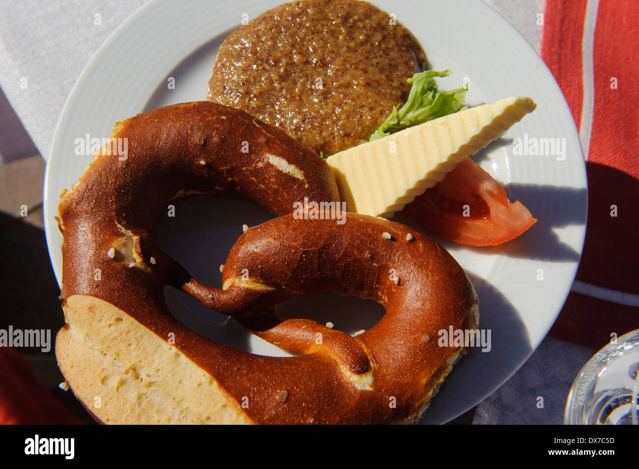 Light meal with pretzel, Allgäu, Bavaria, Germany Stock Photo - Alamy