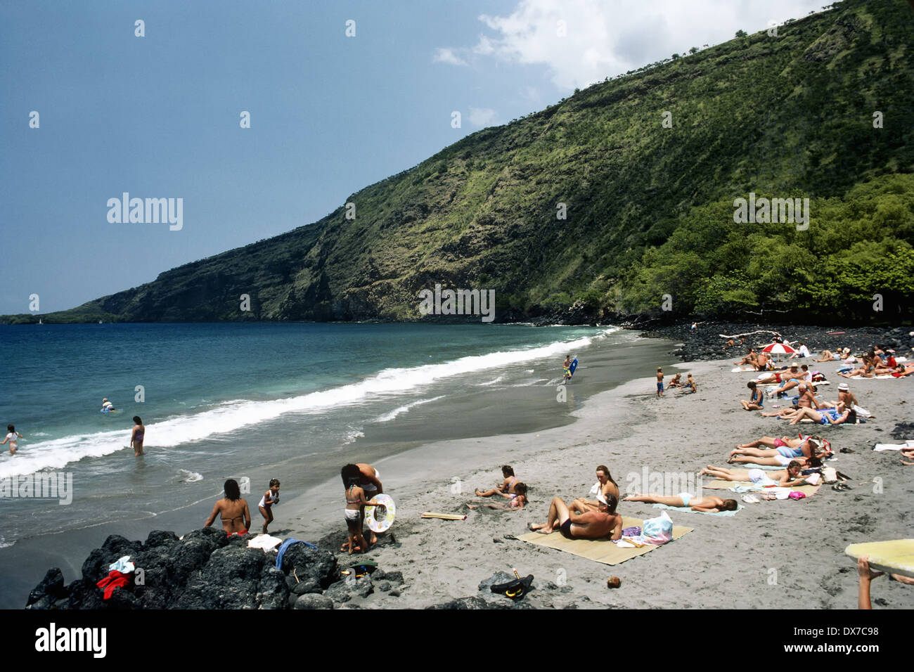 Napo'opo'o Beach in South Kona, Hawaii when sand was present Stock ...