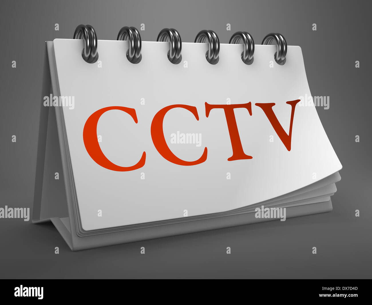 CCTV - Red Word on Desktop Calendar Stock Photo - Alamy