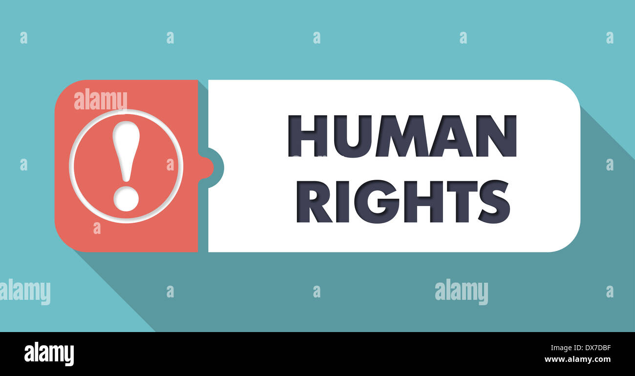 Human Rights on Blue in Flat Design Stock Photo - Alamy