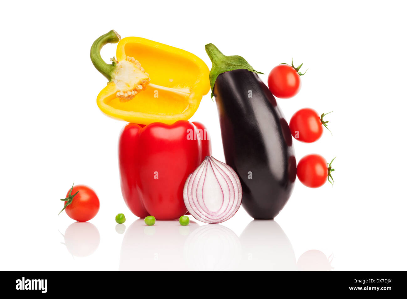 A compilation of vegetables on white background Stock Photo - Alamy