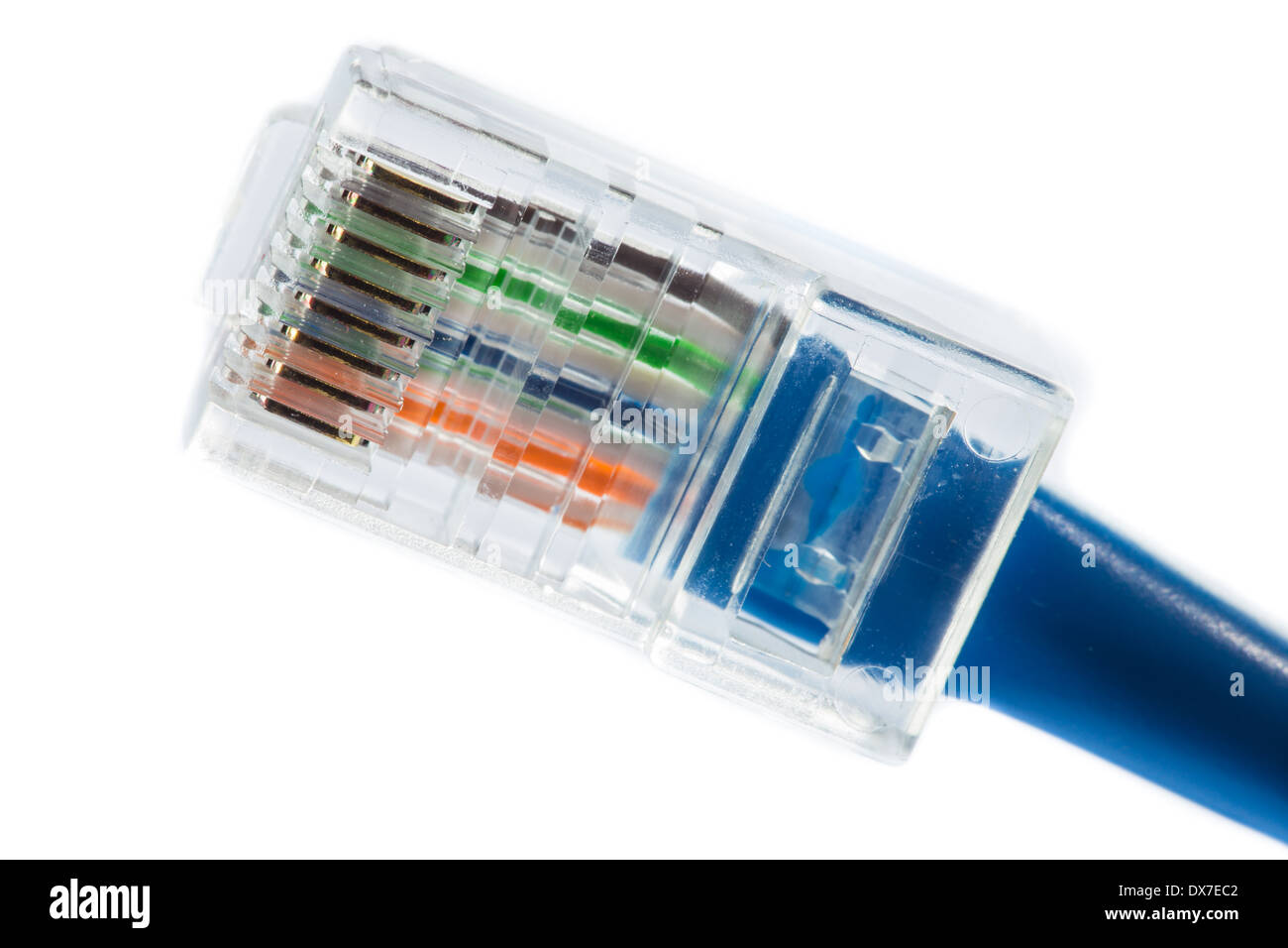 Blue Ethernet Line isolated on white Stock Photo - Alamy